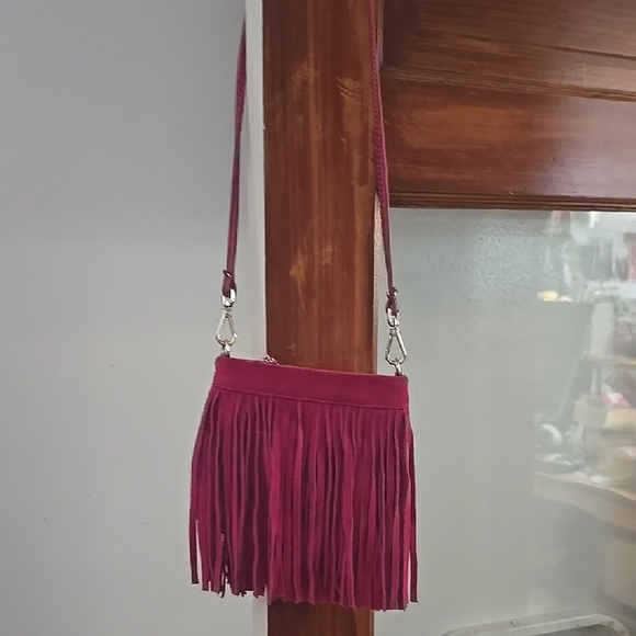 GAP | Bags | Gap Pink Fringe Crossbody Bag With Suede Tassels | Poshmark